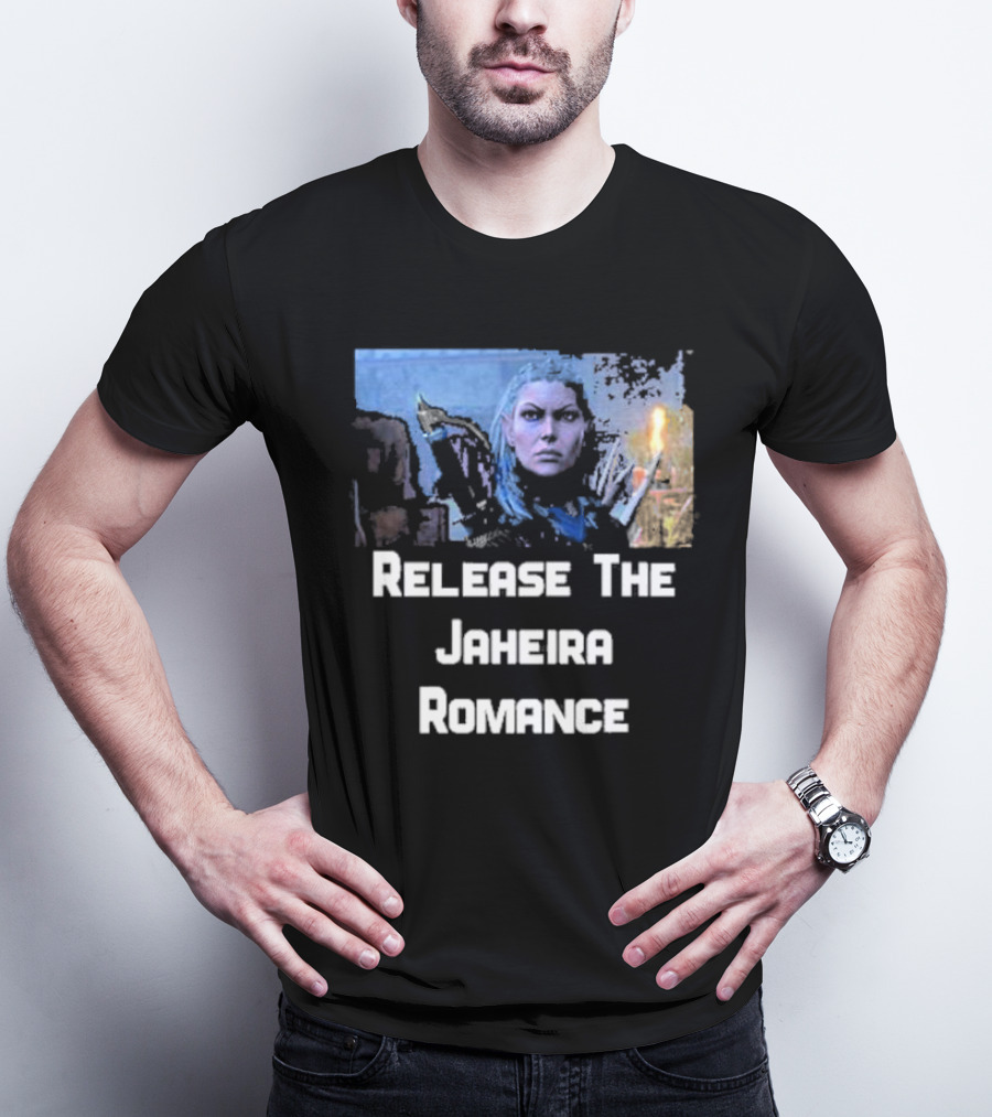 Release The Jaheira Romance Image Featuring Armor-Clad Character T-Shirt