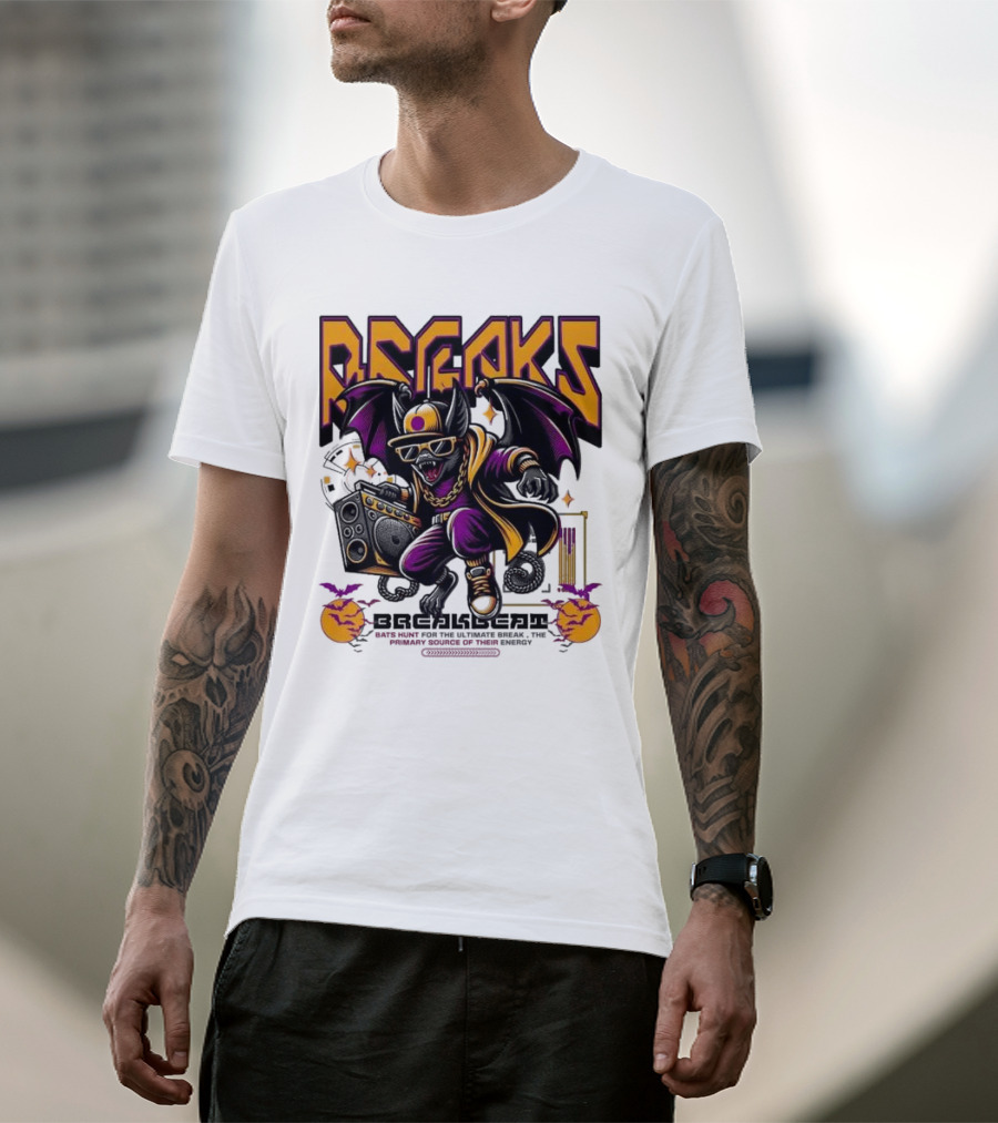 Breakbeat Bat Breaks Bats Hunt For The Ultimate Break Primary Source Of Energy T-Shirt
