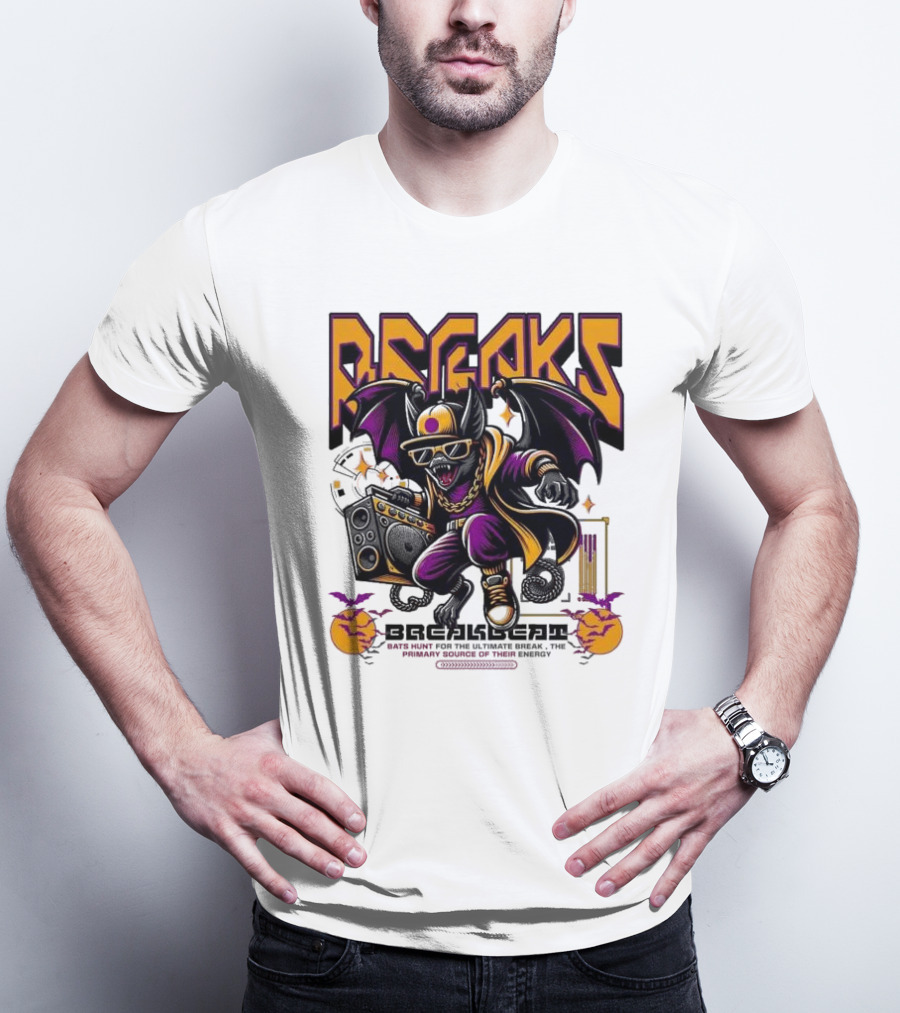 Breakbeat Bat Breaks Bats Hunt For The Ultimate Break Primary Source Of Energy T-Shirt
