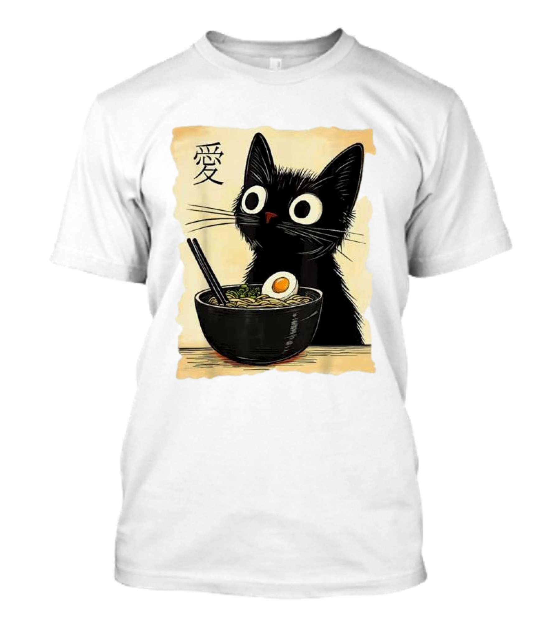 Cat Ramen Japanese Kawaii Anime Cat 愛 T-Shirt