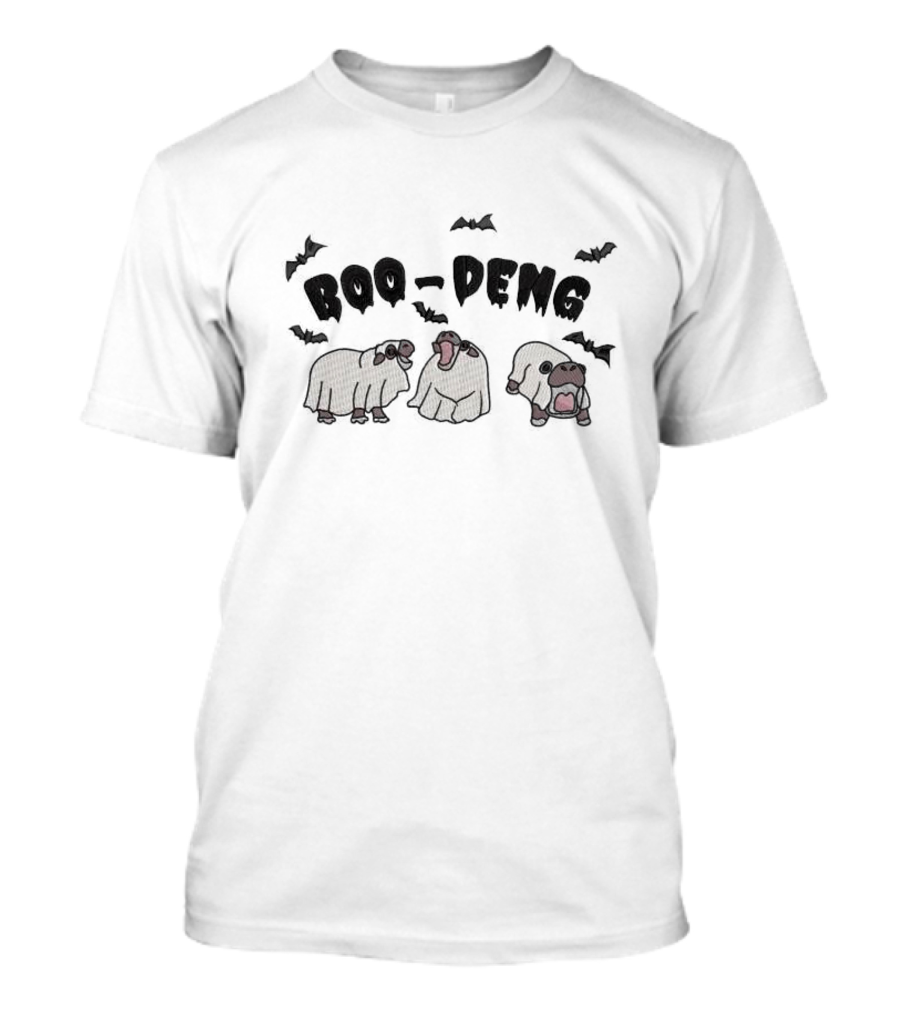 Boo-Deng Ghost Hippo With Bats T-Shirt
