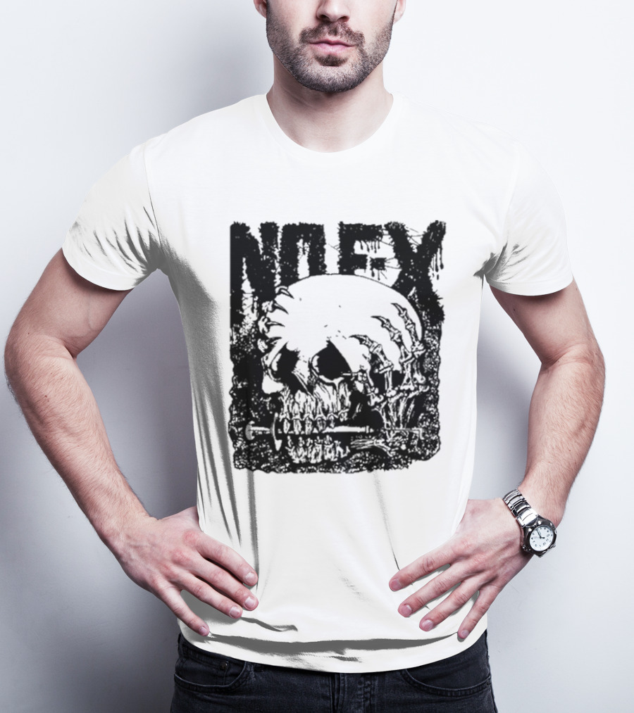 NOFX OG Skull With Skeleton Hand And Screwdriver T-Shirt
