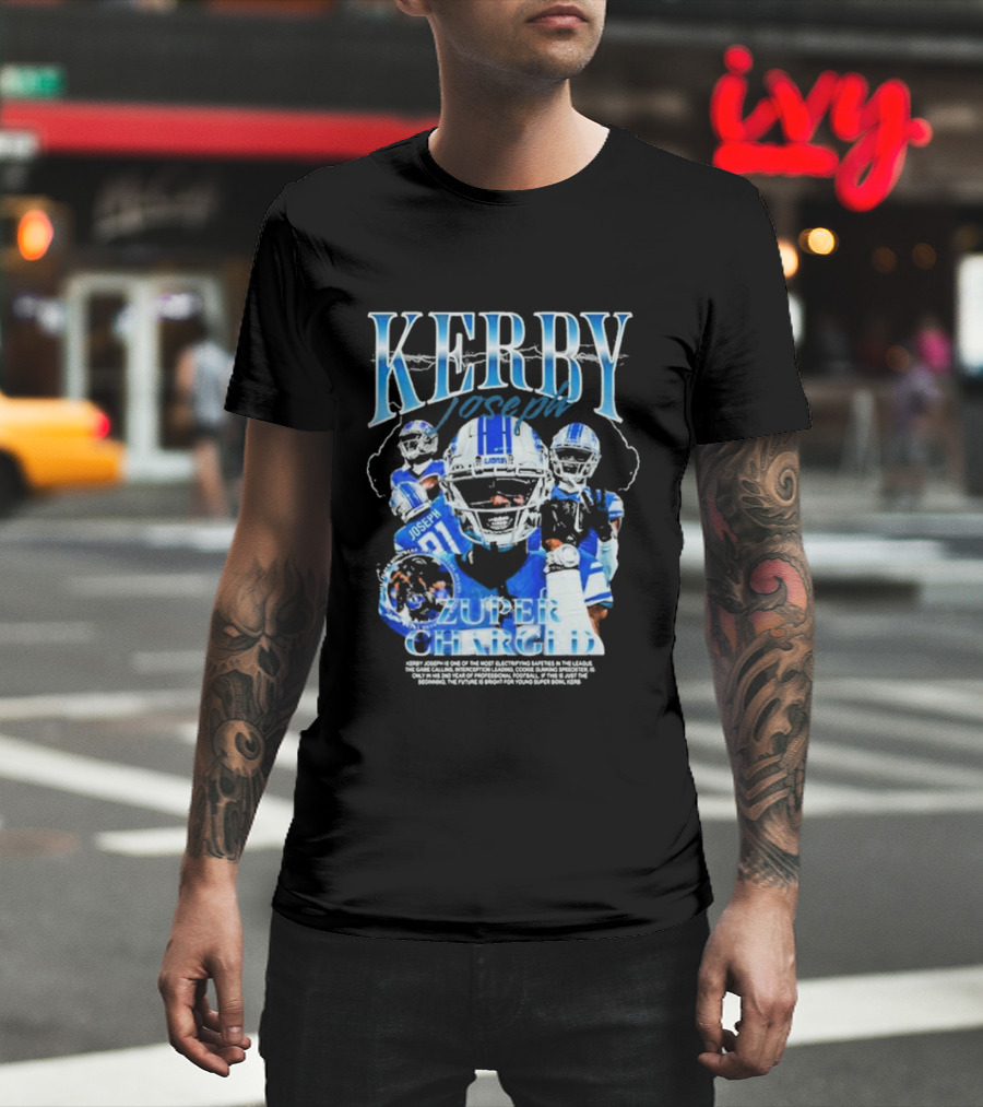 KERBY JOSEPH ZUPER CHARGED LIONS FOOTBALL BOOTLEG T-Shirt
