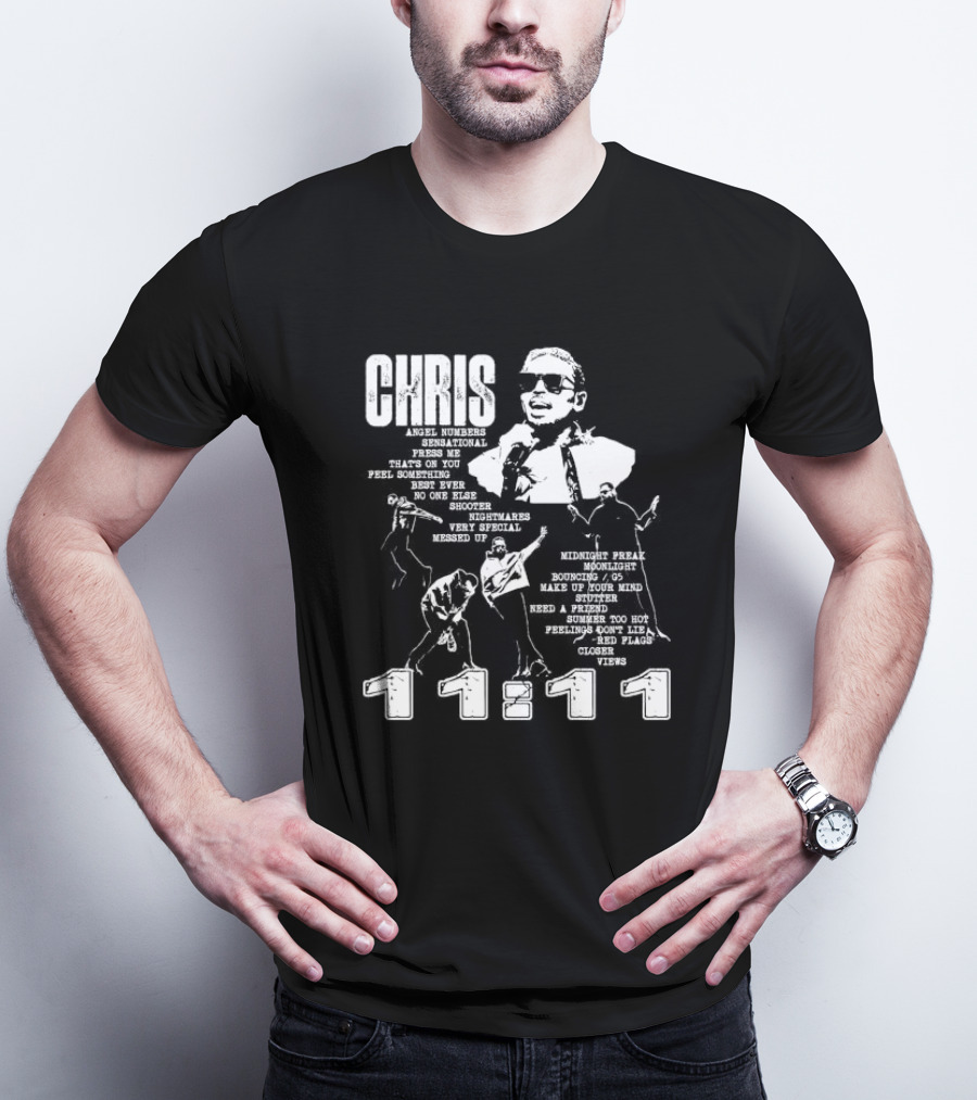 Chris Brown Angel Numbers Sensational Press Me 11 11 Midnight Freak Closer T-Shirt