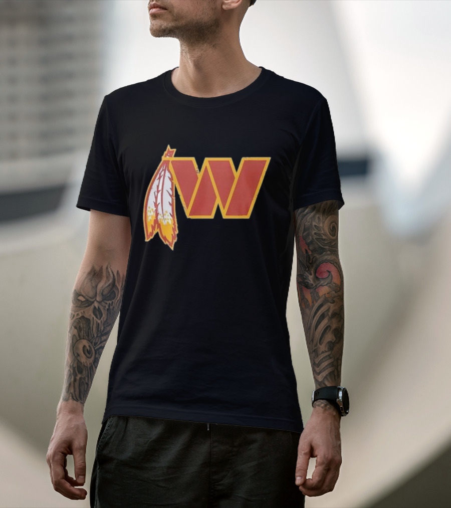 Dan W Quinn Washington Football Logo Icon W Feather T-Shirt
