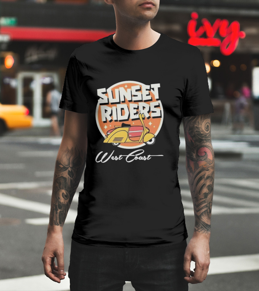 Sunset Riders West Coast Retro Scooter T-Shirt