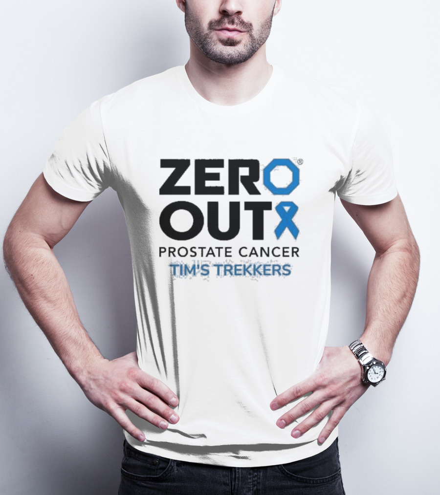 Zero Out Prostate Cancer Tim's Trekkers Awareness Blue T-Shirt
