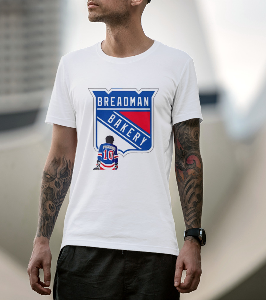 Breadman Bakery Artemi Panarin 10 True Blue New York Rangers Fan T-Shirt