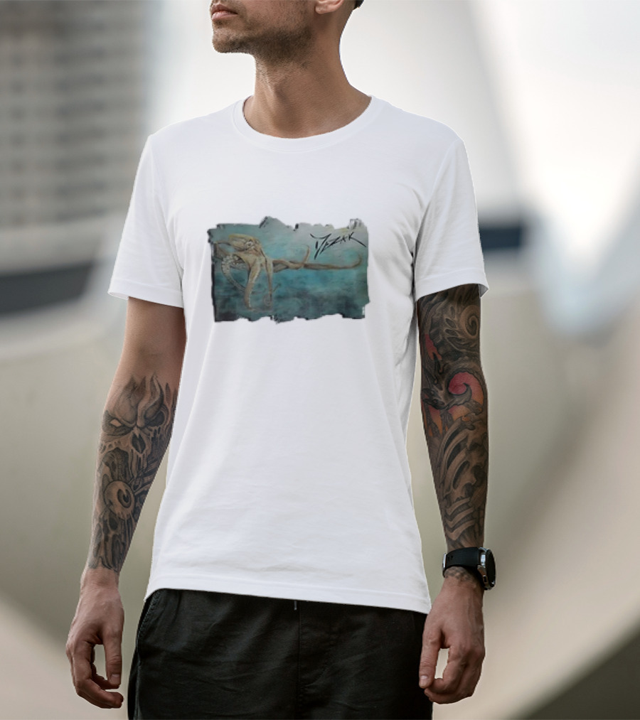 Mezak Art Solitary Octopus Ocean Scene T-Shirt