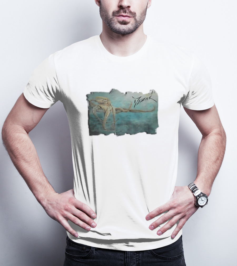 Mezak Art Solitary Octopus Ocean Scene T-Shirt
