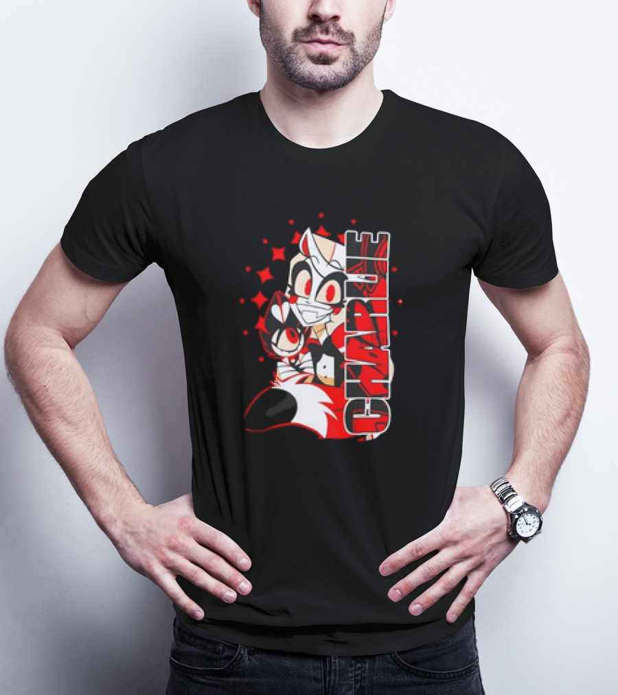 Hazbin Hotel Charlie Cartoon Character Red And Black T-Shirt