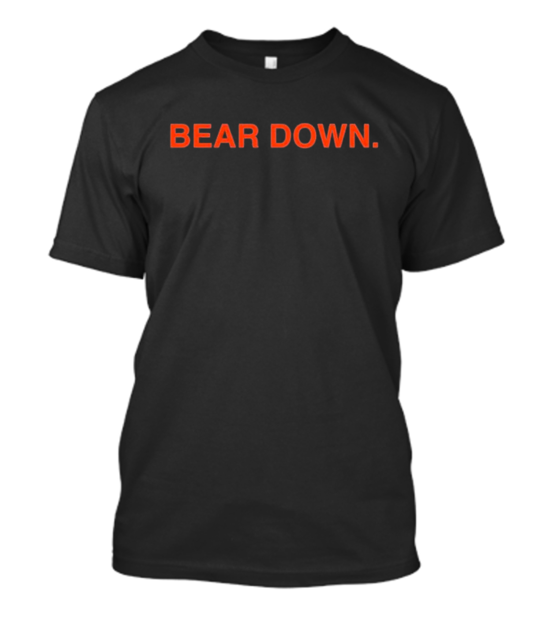 Obvious Bear Down Chicago Bears Orange Text T-Shirt