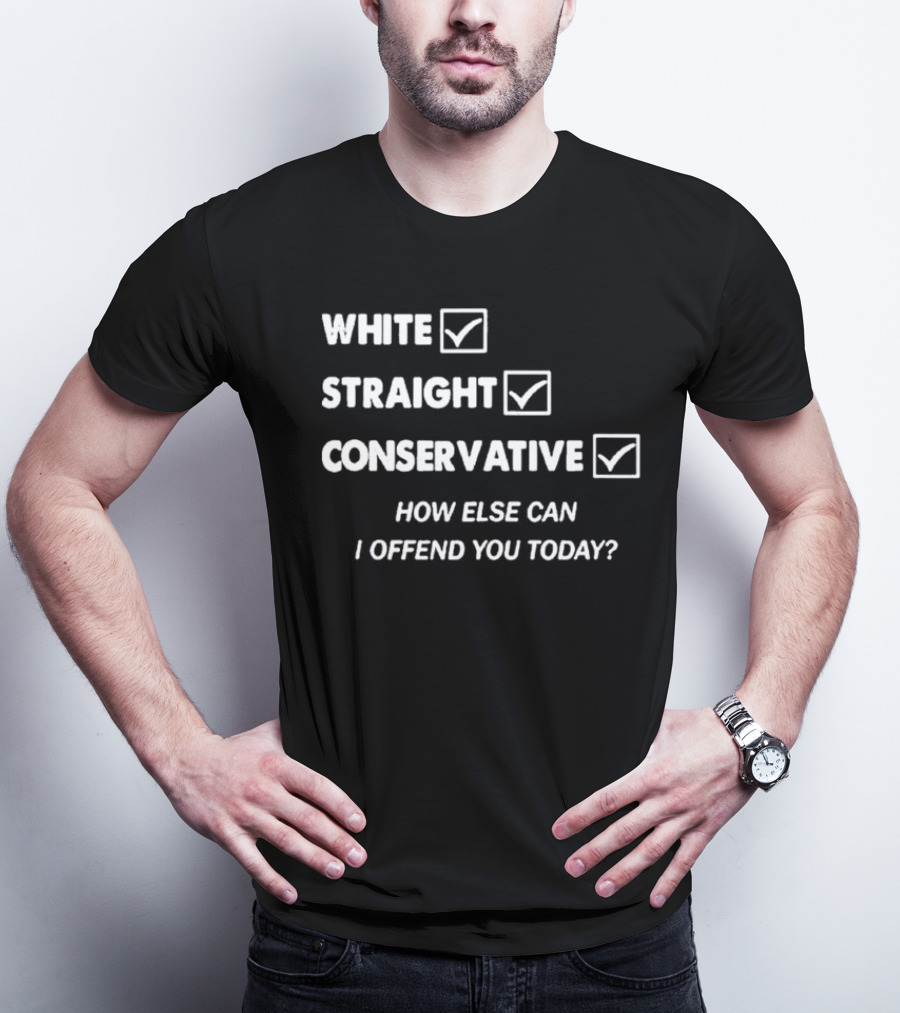White Straight Conservative How Else Can I Offend You Today T-Shirt