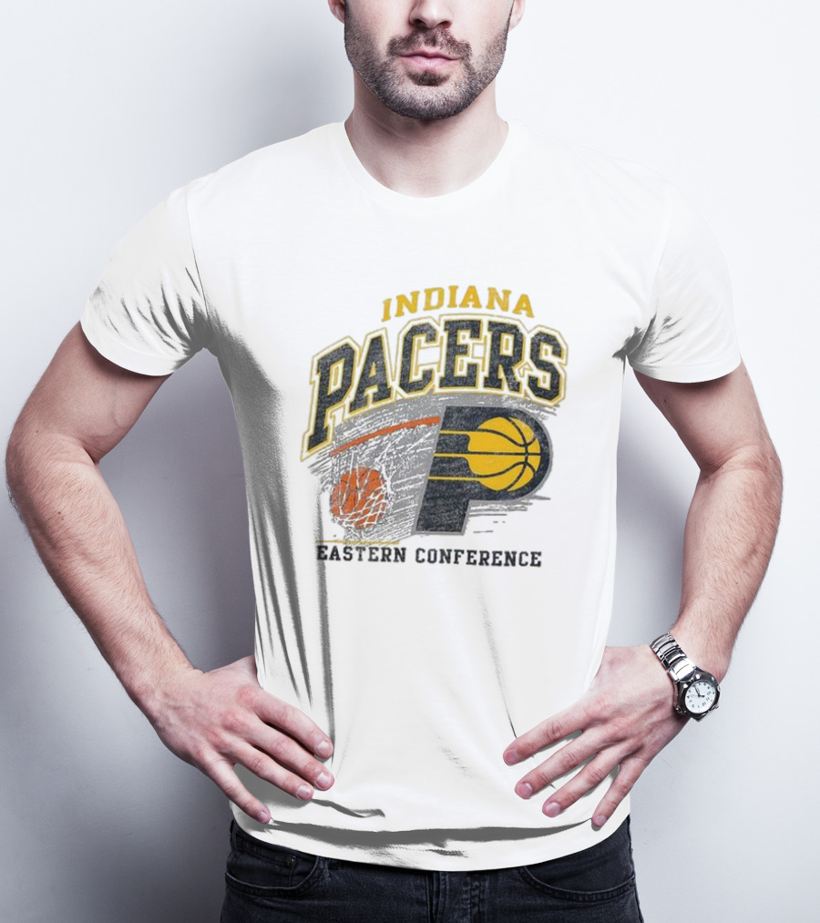 Indiana Pacers Eastern Conference Basketball Logo Adult Franklin Amp Up T-Shirt