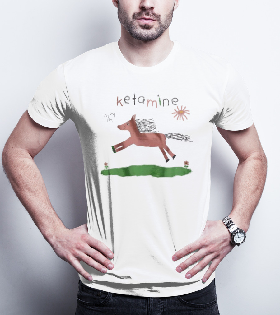 Ketamine Horse Meme With Sun And Grass T-Shirt