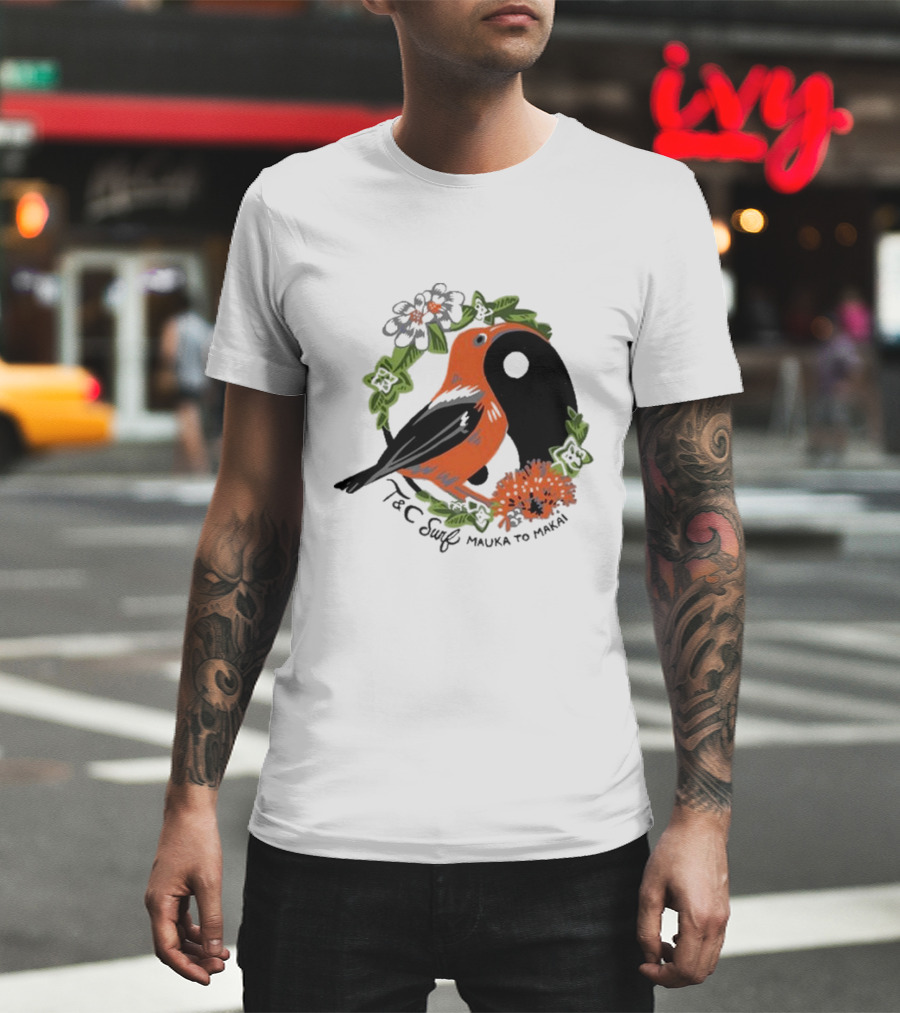 T&C Surf Mauka To Makai Bird Floral Yin Yang T-Shirt