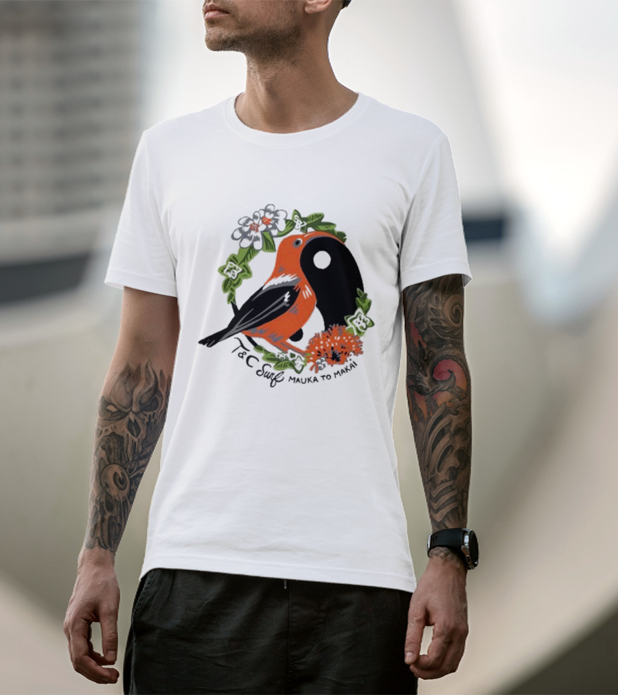 T&C Surf Mauka To Makai Bird Floral Yin Yang T-Shirt