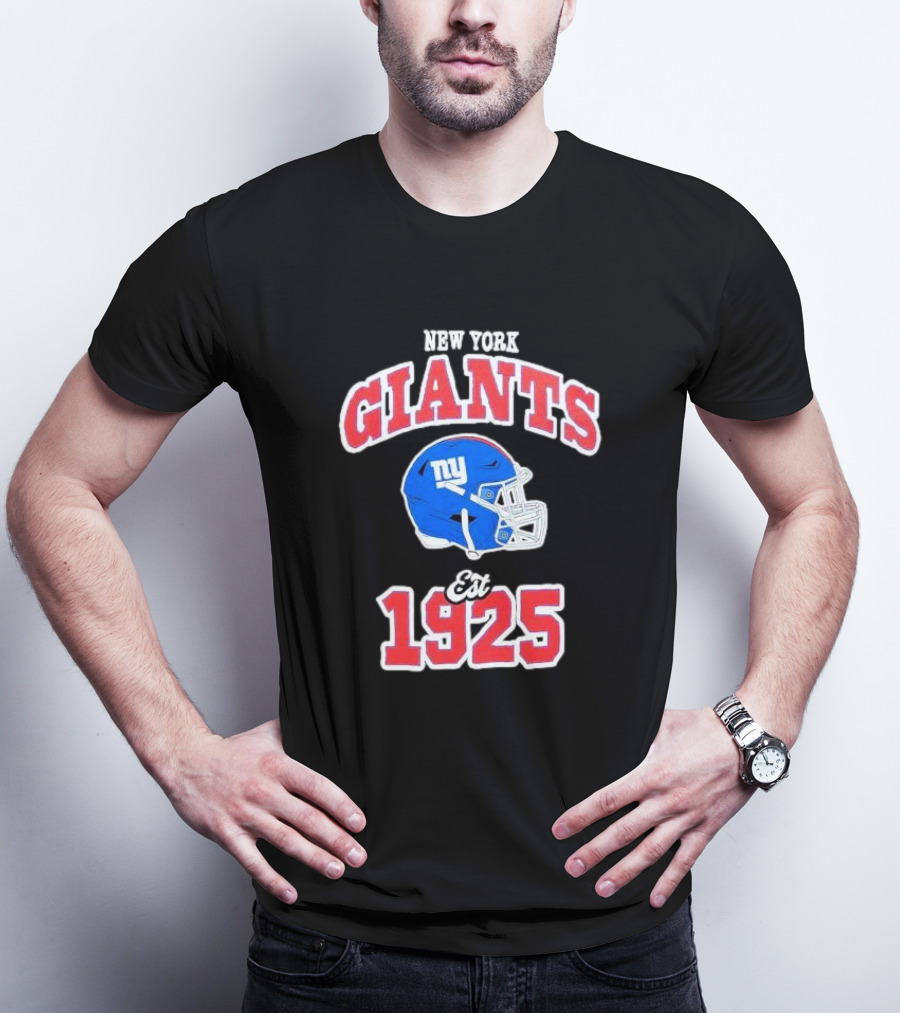 New York Giants Est 1925 Blue Helmet Aleali May Collaboration T-Shirt