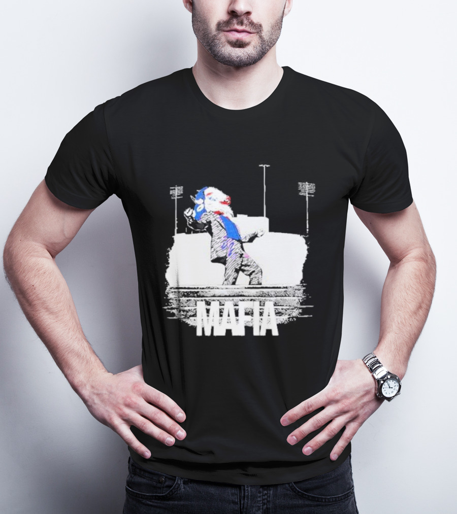 Put On A Happy Face Mafia Buffalo Bills Stadium Steps T-Shirt