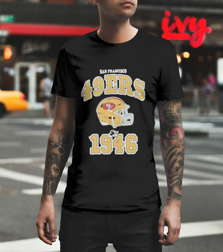 San Francisco 49ers Est 1946 Aleali May Helmet T-Shirt