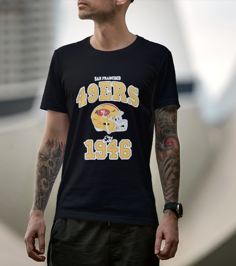 San Francisco 49ers Est 1946 Aleali May Helmet T-Shirt