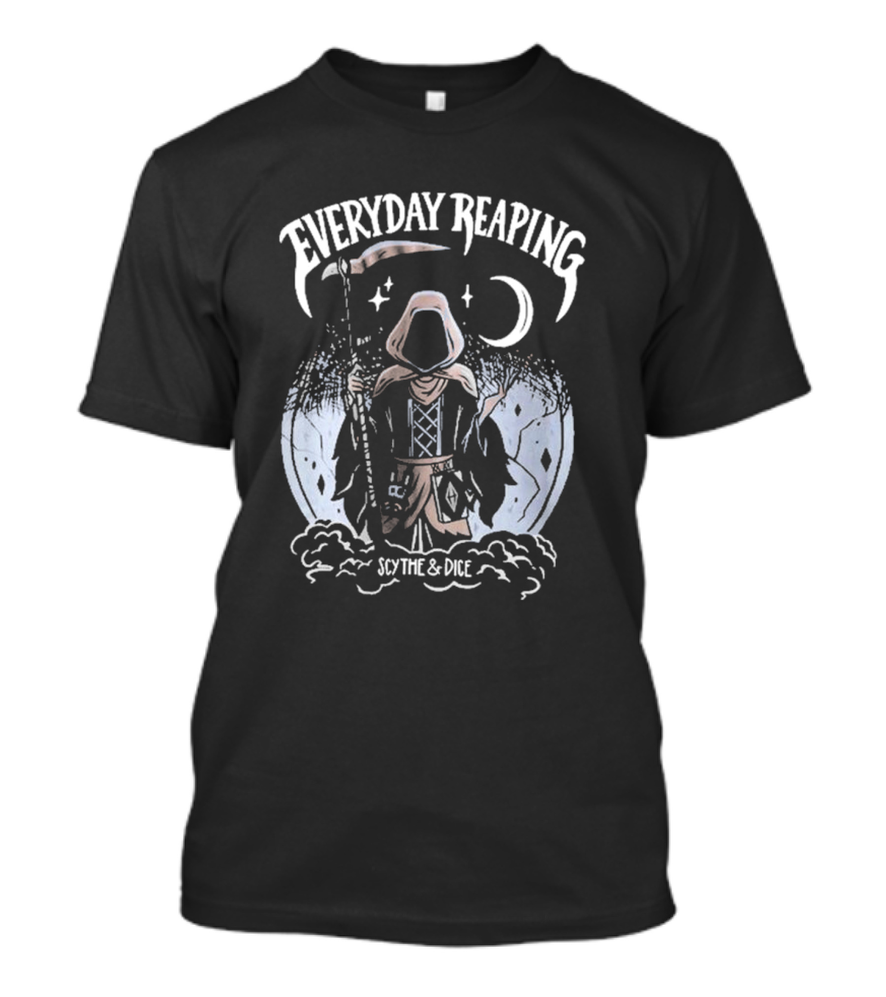 Everyday Reaping Scythe And Dice Moon Cloak T-Shirt