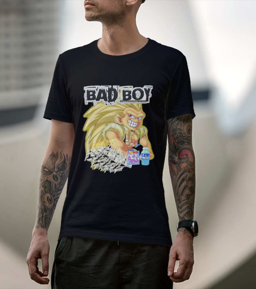 BAD BOY Sparking 2 Gotenks With Money And Blue Drink T-Shirt