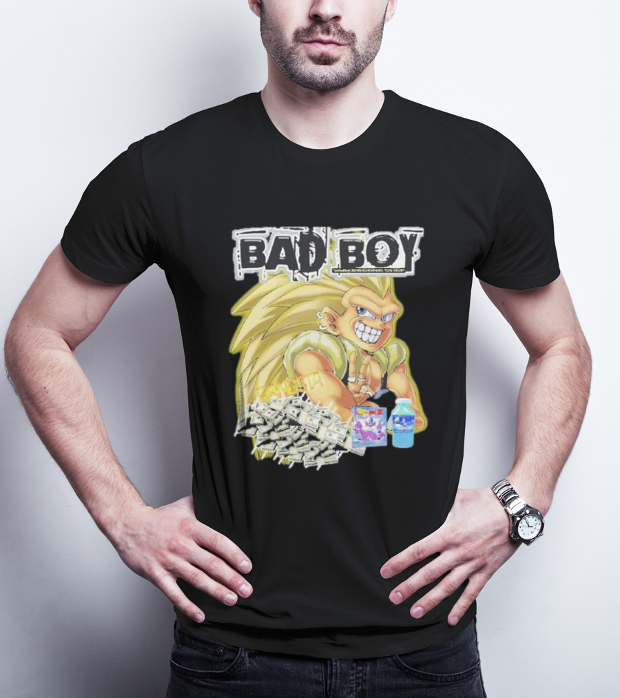 BAD BOY Sparking 2 Gotenks With Money And Blue Drink T-Shirt
