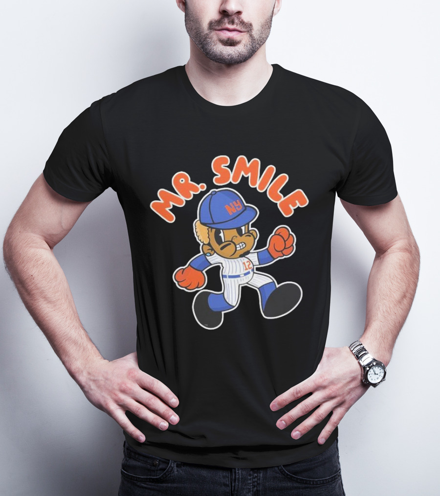 Francisco Lindor Mr. Smile NY Baseball Cartoon Character T-Shirt