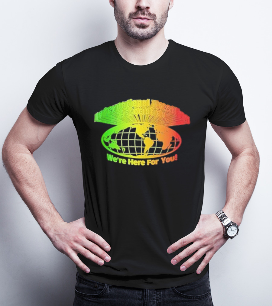 International Wrestling Association We’re Here For You Global Map T-Shirt