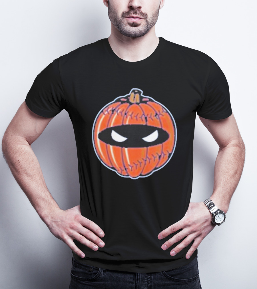 New York Mets Pitching Ninja Baseball Pumpkin Playoffs T-Shirt
