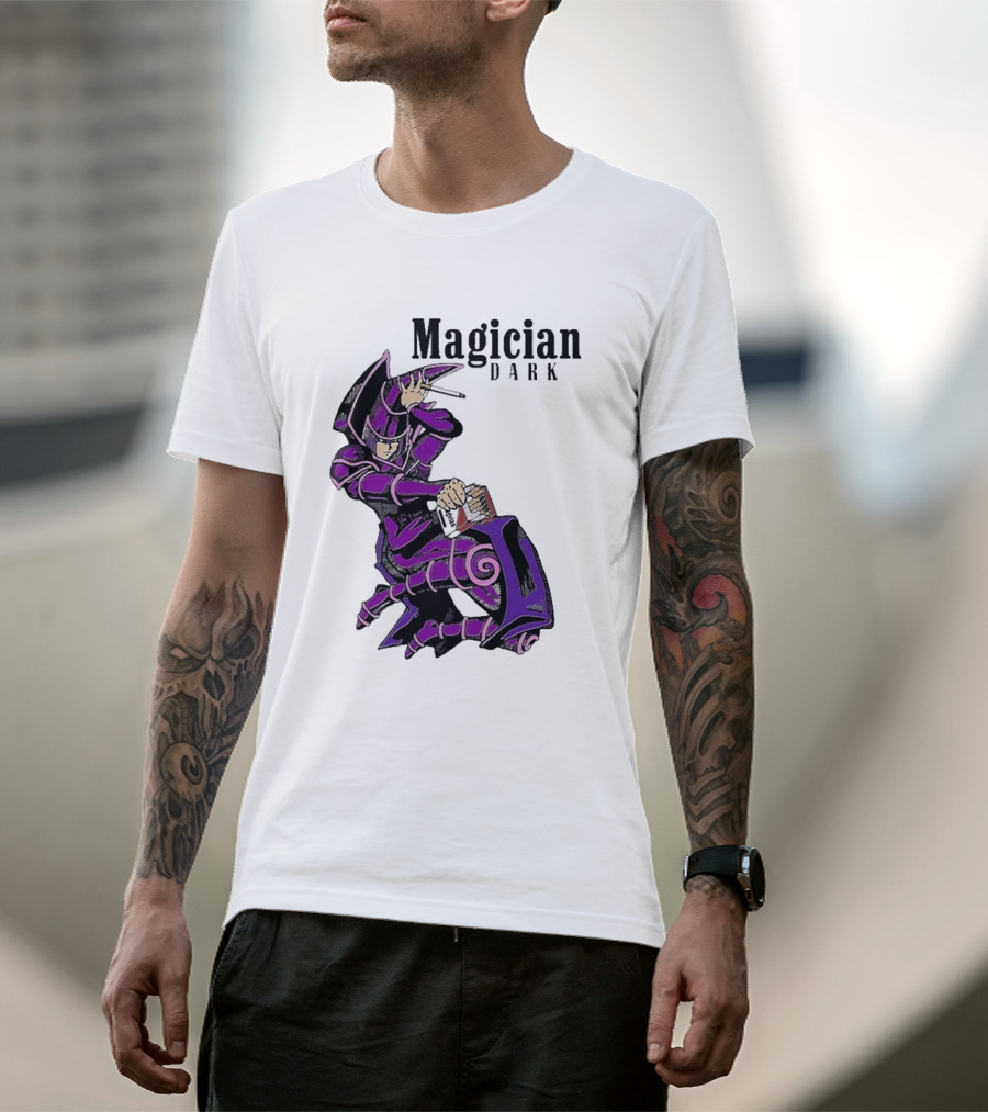 Magician Dark Smoking Mage Card Pose T-Shirt