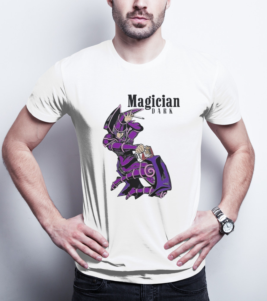 Magician Dark Smoking Mage Card Pose T-Shirt