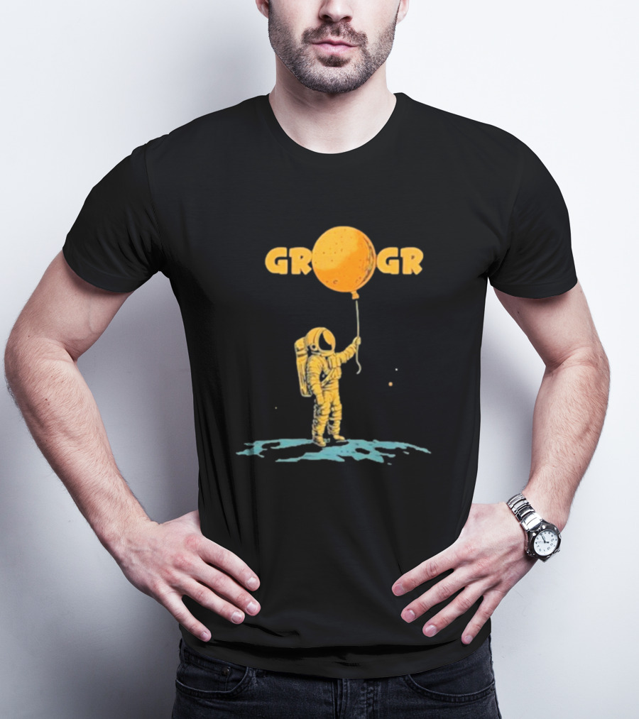 Aj Writes Crypto Get Rich Or Get Rekt Astronaut Holding Orange Moon Balloon T-Shirt