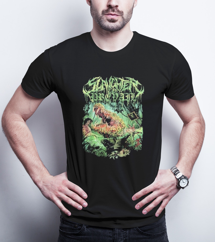 Slaughter To Prevail Alligator Graphic With Brutal Nature Scene T-Shirt