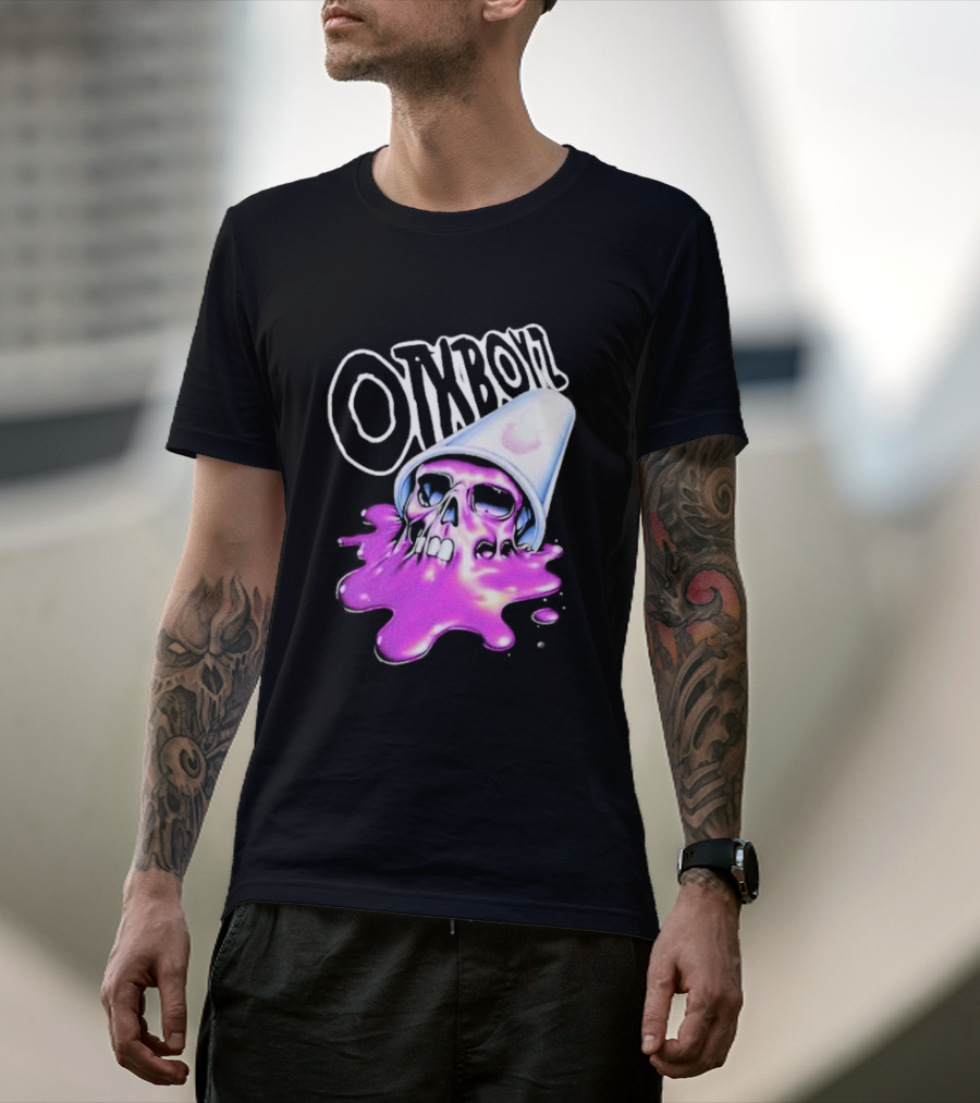 OZYBOYZ Geezy World Oil Spill Purple Skull Cup T-Shirt