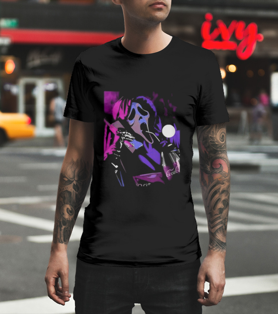 Coca-Cola Ghost Face Scream With Neon Accents T-Shirt