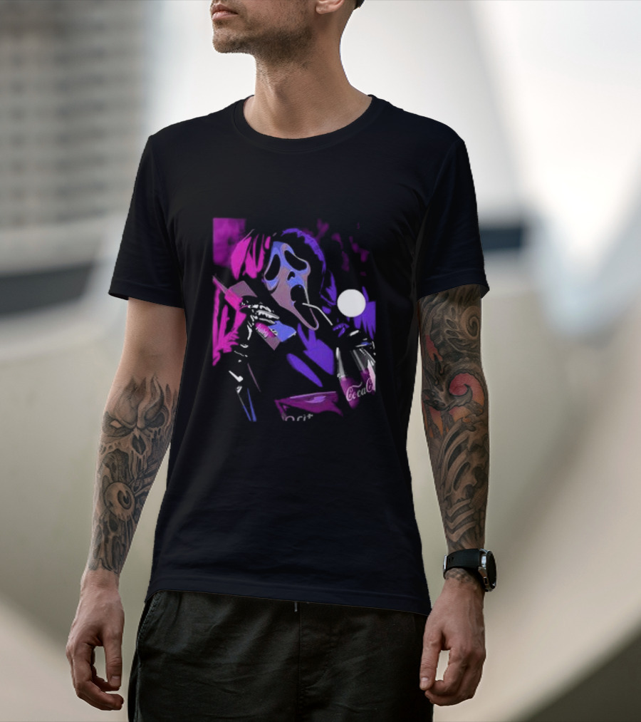 Coca-Cola Ghost Face Scream With Neon Accents T-Shirt