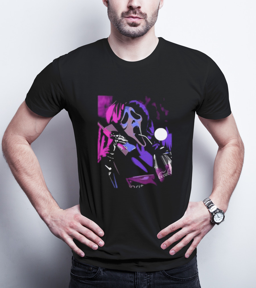 Coca-Cola Ghost Face Scream With Neon Accents T-Shirt