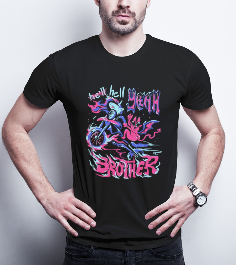 Hell Yeah Brother K Duffles Unicorn Motorcycle Adventure T-Shirt