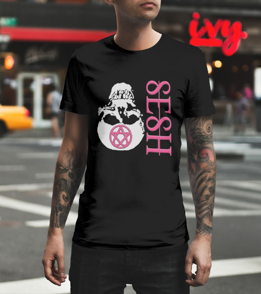 Team SESH Seshagram Skull With Pentagram T-Shirt