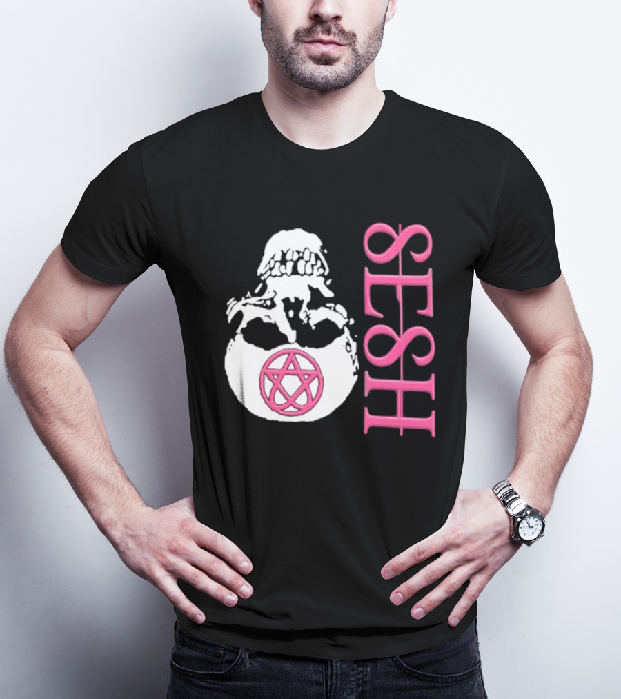 Team SESH Seshagram Skull With Pentagram T-Shirt