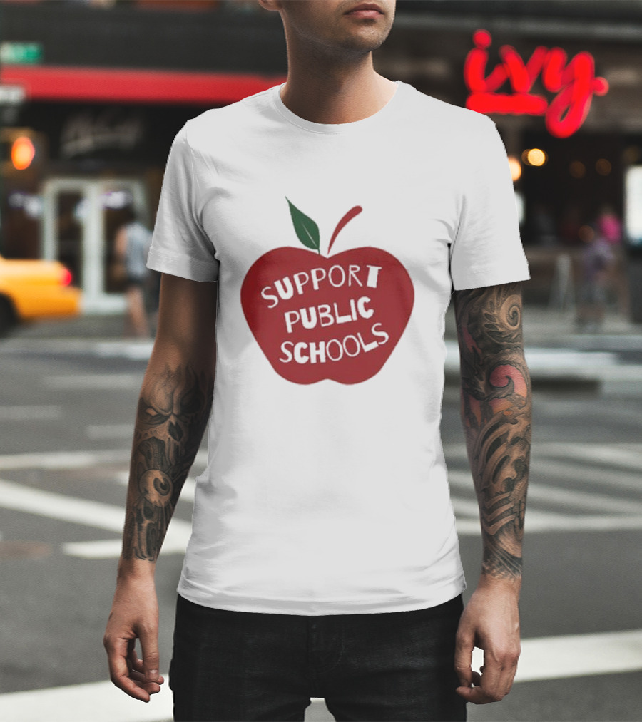 Support Public Schools Red Apple T-Shirt