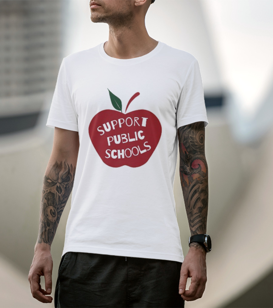 Support Public Schools Red Apple T-Shirt