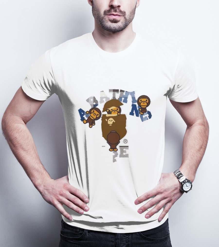 A Bathing Ape College Milo Bape Check T-Shirt