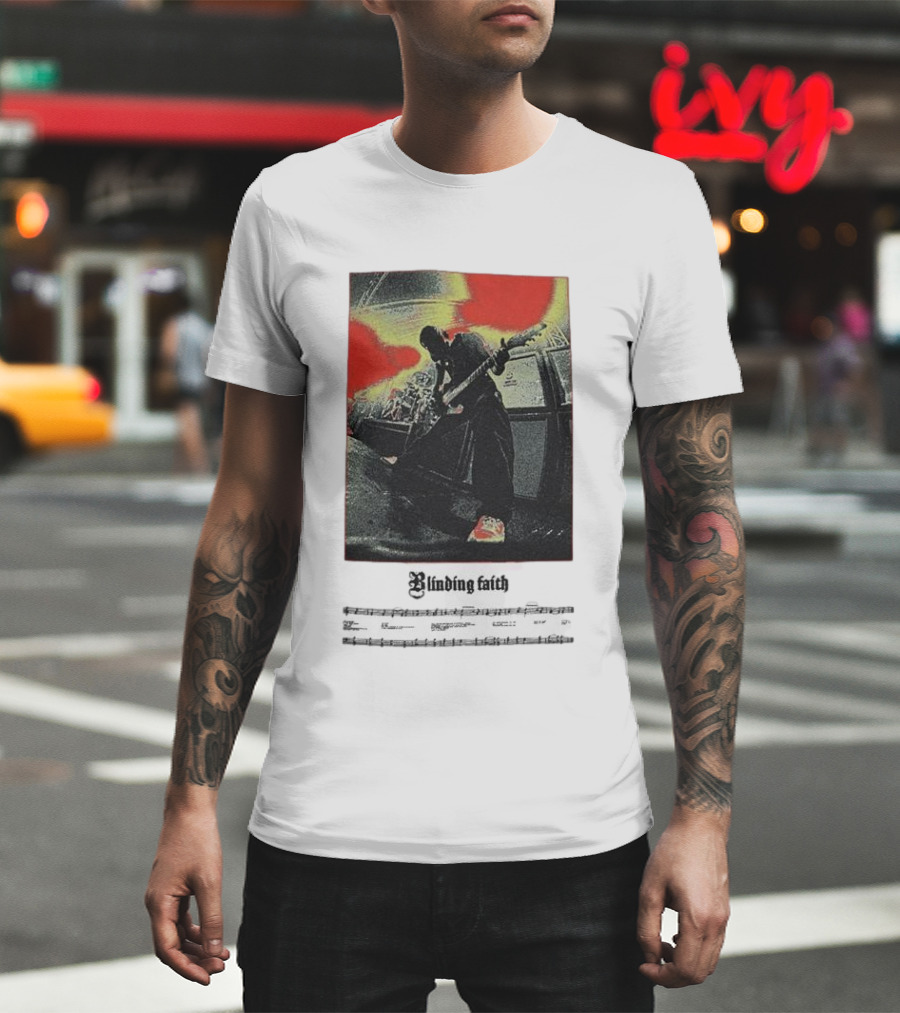 Knocked Loose Blinding Faith Live Performance With Sheet Music Overlay T-Shirt