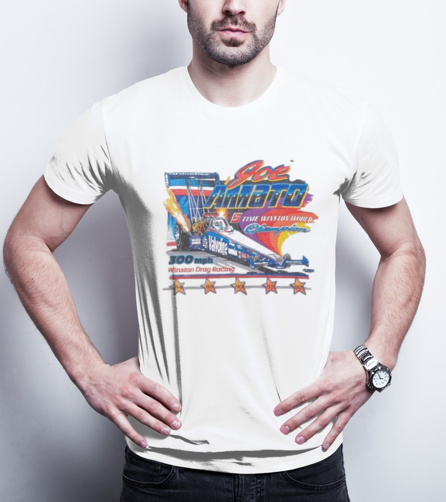 Joe Amato 5 Time Winston World Champion 300 Mph NHRA Drag Racing 1984 1988 1990 1991 1992 T-Shirt