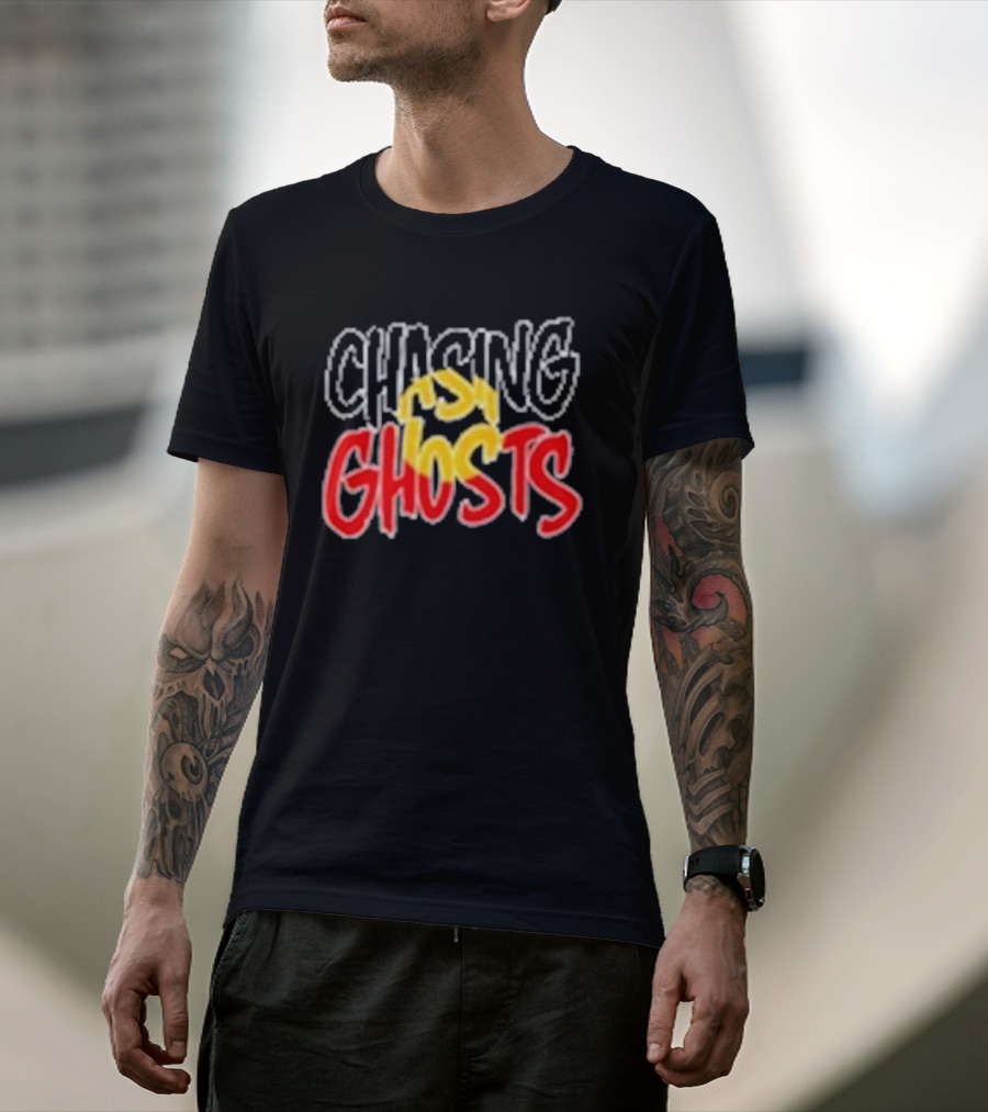 Chasing Ghosts Vibrant Color Text T-Shirt