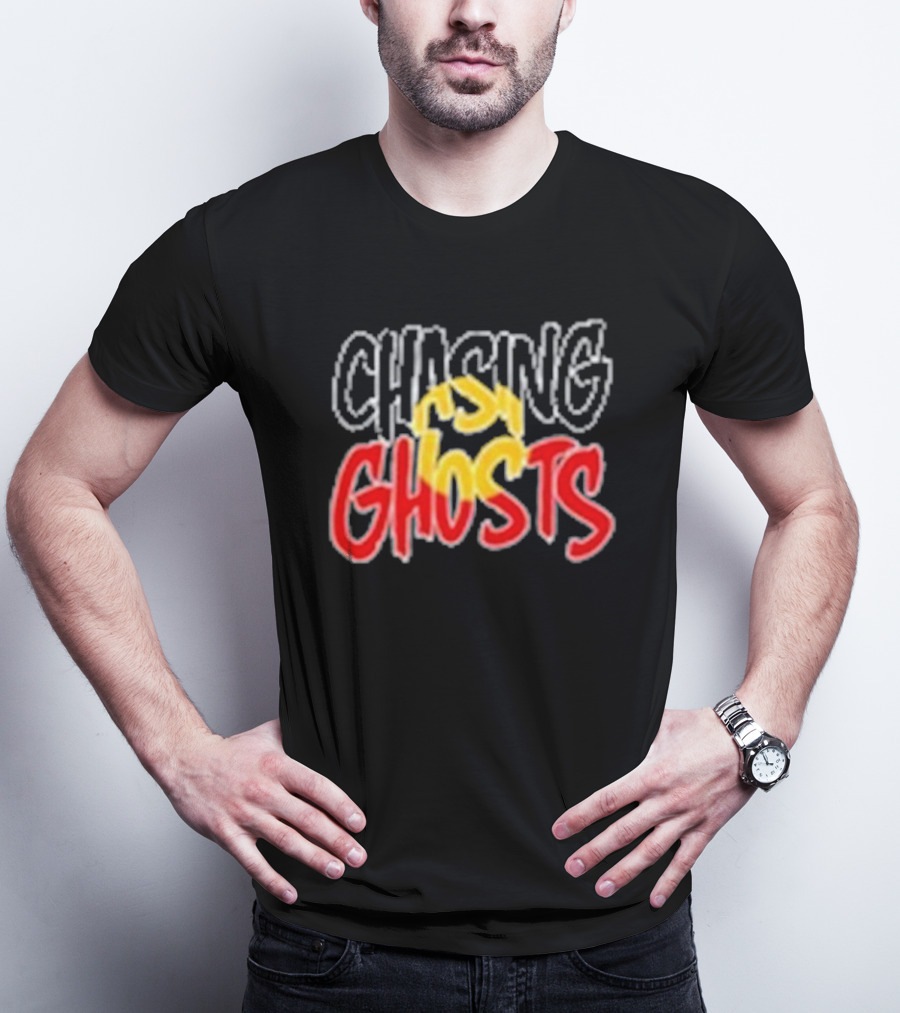 Chasing Ghosts Vibrant Color Text T-Shirt