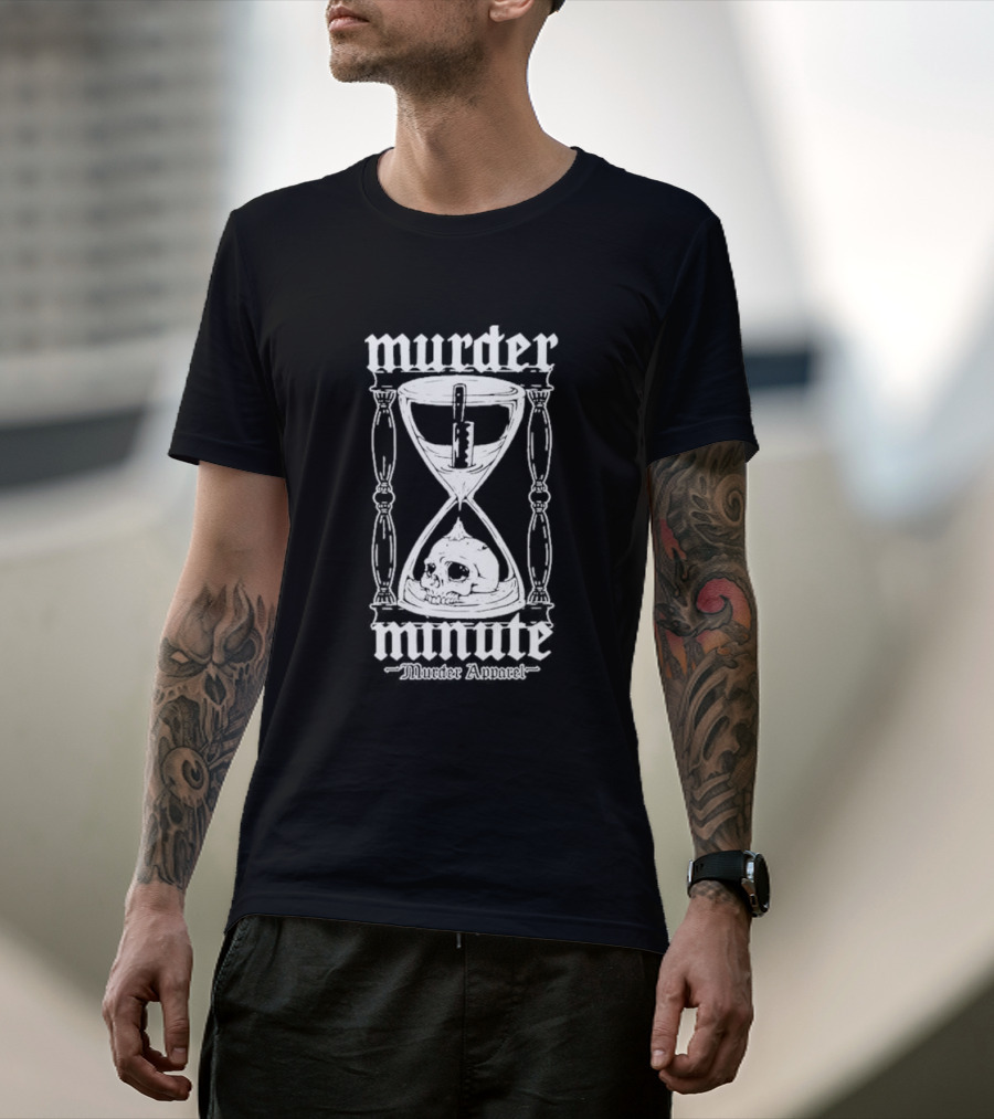 Murder Minute Hourglass Skull Murder T-Shirt